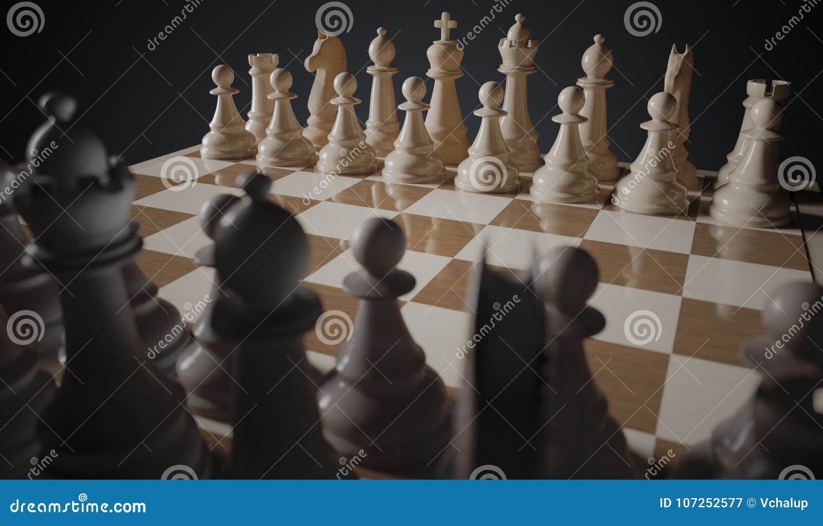 Chess Game Begins. Pieces Standing in Rows Stock Illustration ...