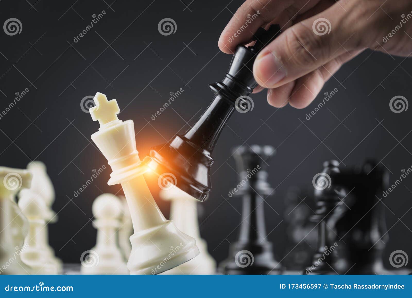 Chess Game with Business Combat Concept for Victory Stock Image - Image ...