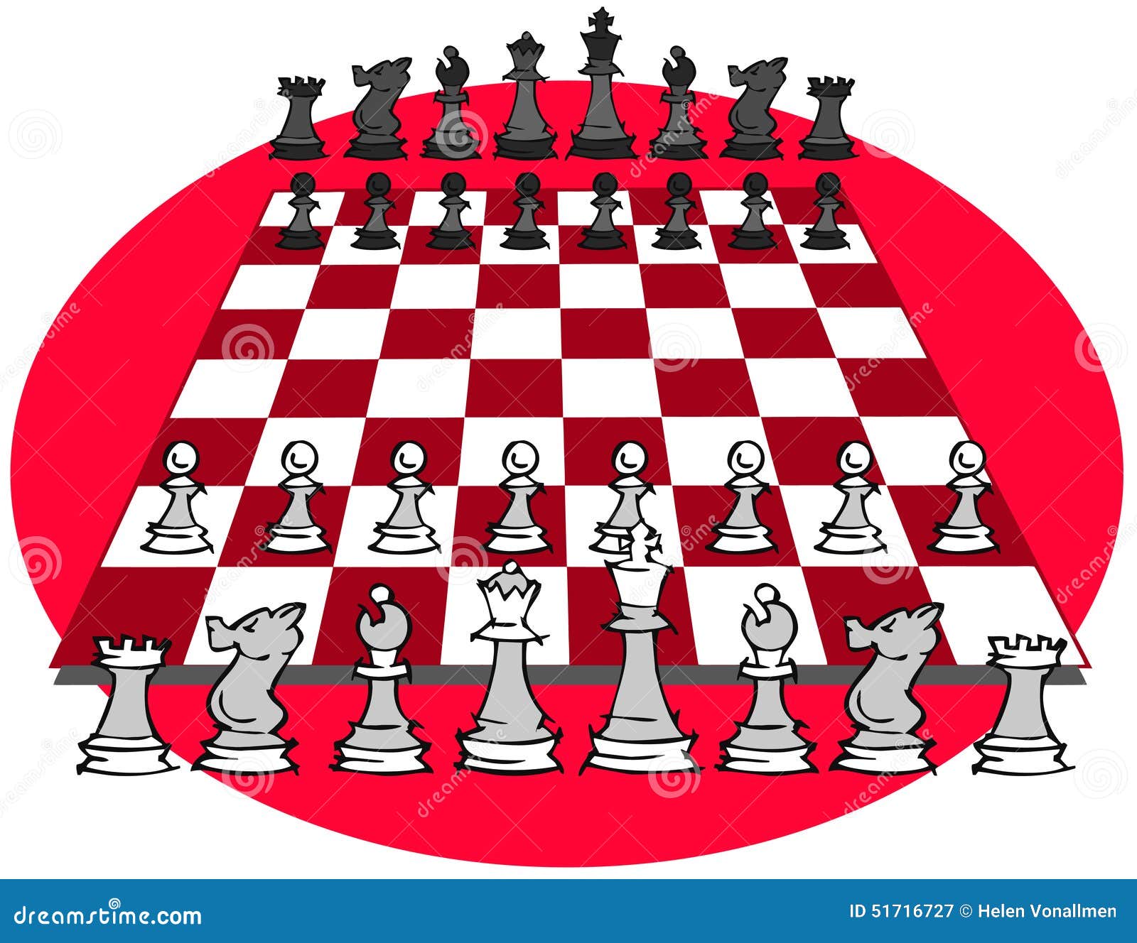 Chess game, cartoon stock vector. Illustration of intellect - 51716727
