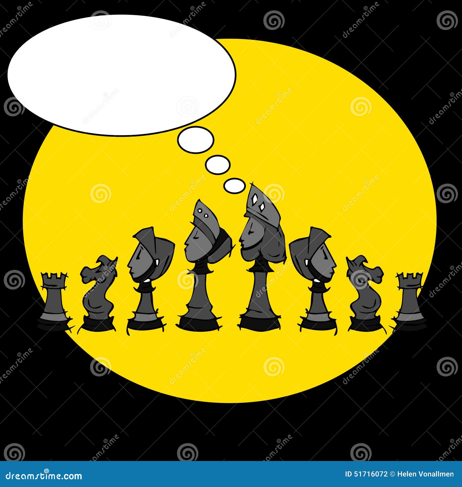 Chess game, cartoon stock vector. Illustration of dualistic - 51716072