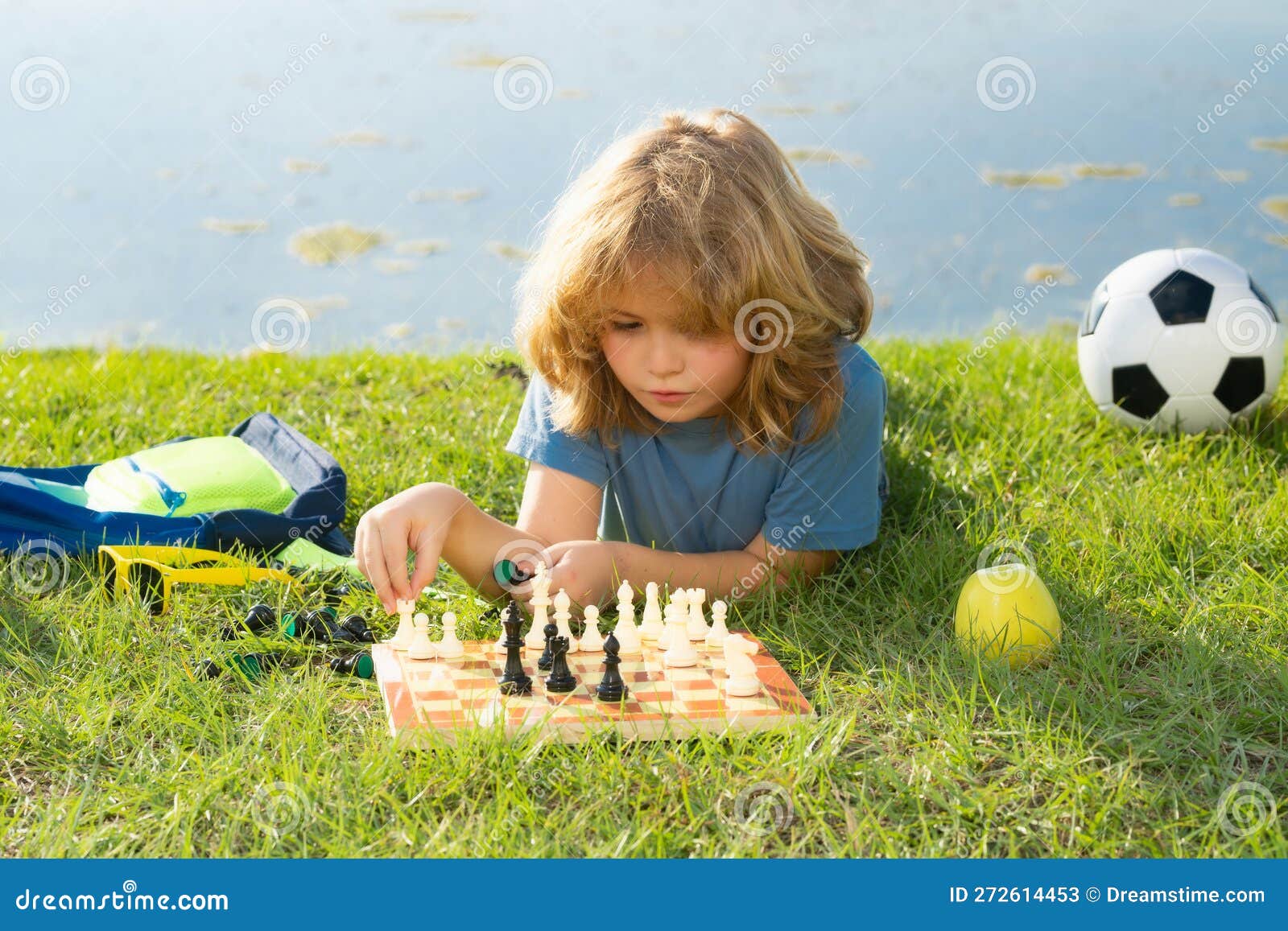 Chess Game for Children. Kid Playing Chess. Games and Activities for ...