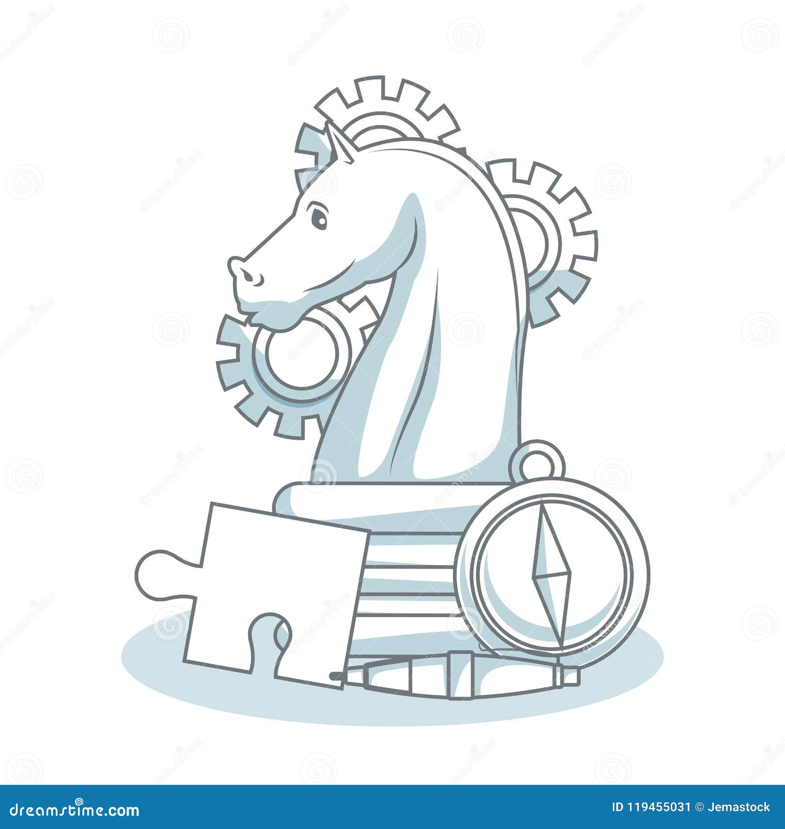 Chess game elements stock vector. Illustration of leisure - 119455031