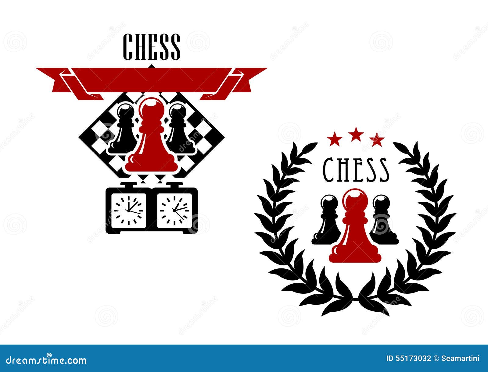 Chess Game Emblems and Symbols Stock Vector - Illustration of pawn ...