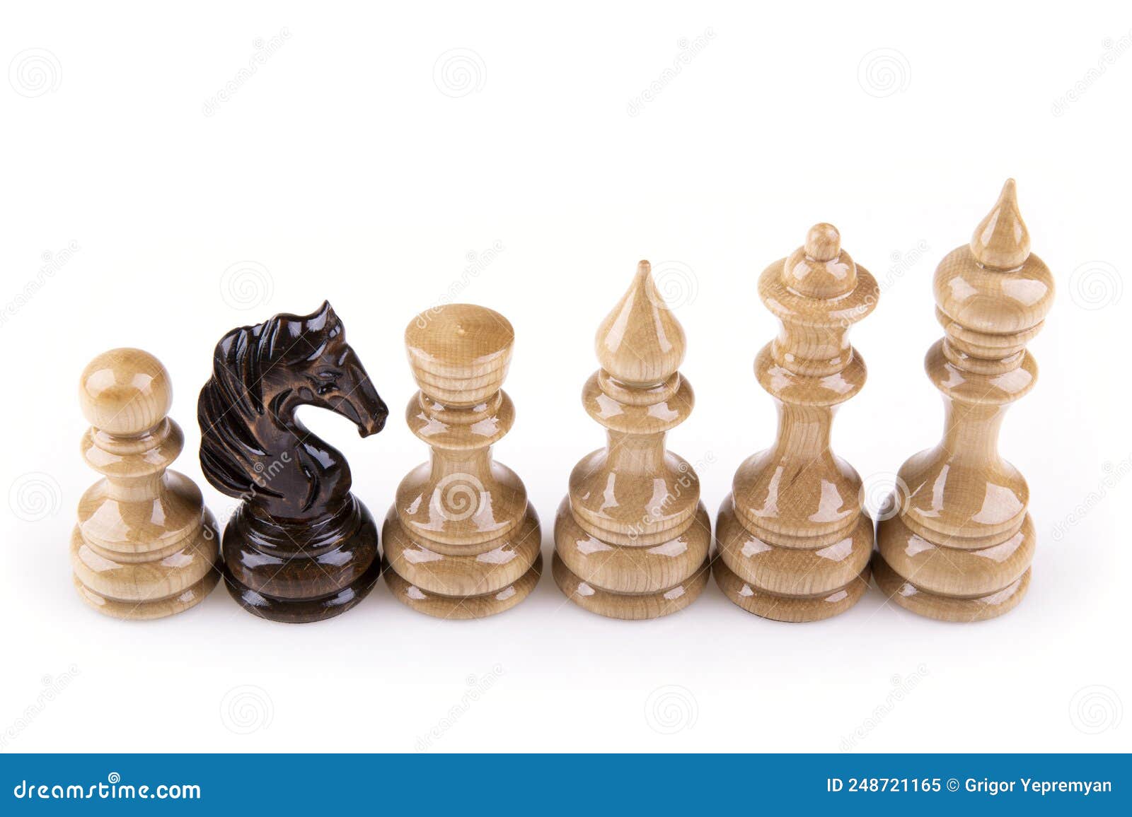 Chess Game Figures on White Background Stock Image - Image of black ...