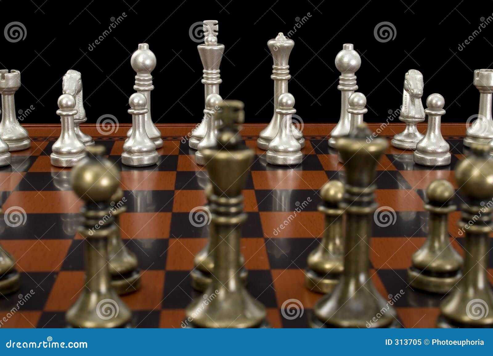 Chess Game with Focus on Light Pieces Stock Image - Image of ...
