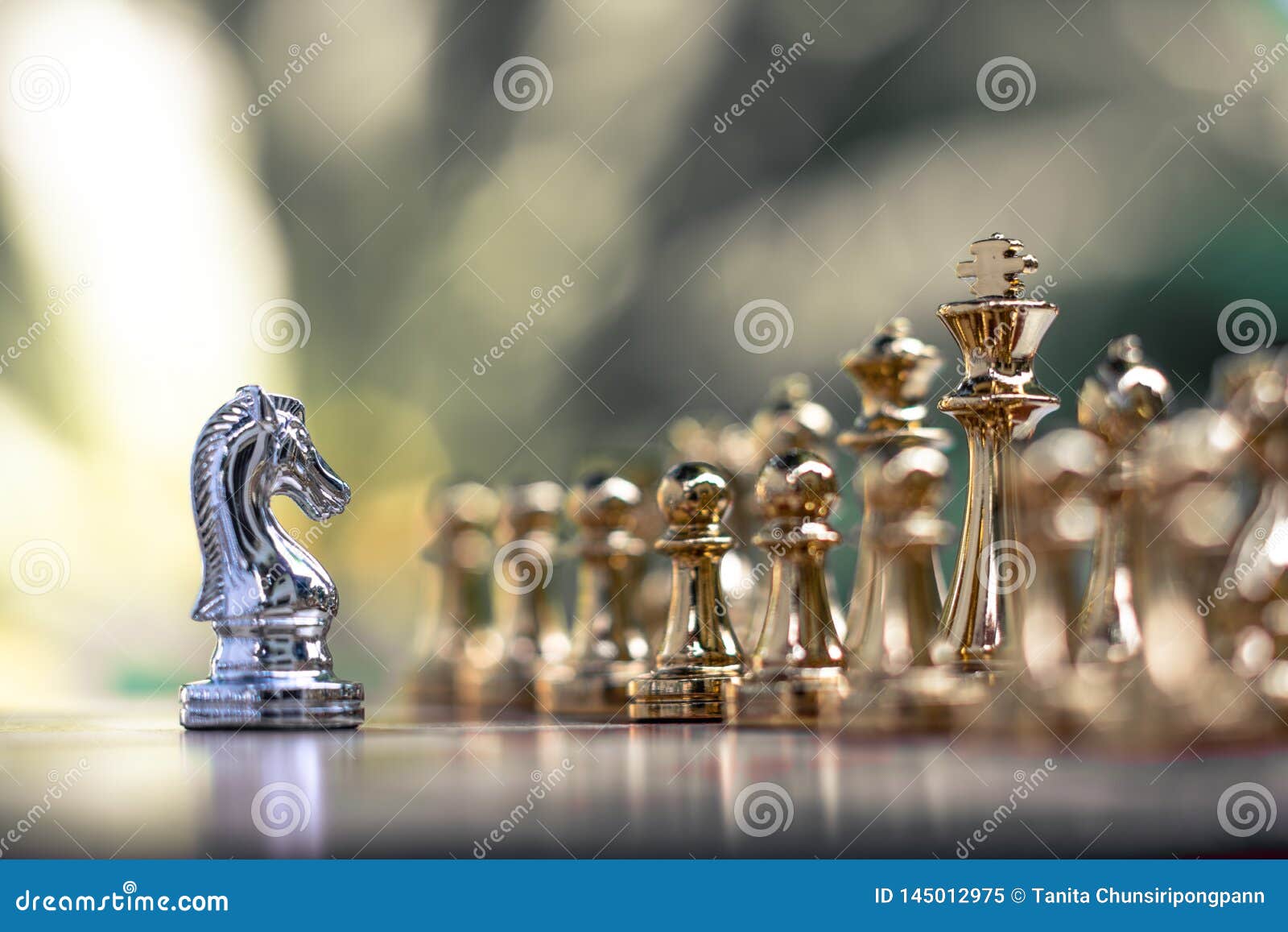 Chess Game. a Knight Stand Determinedly among the Enemies Stock Image ...
