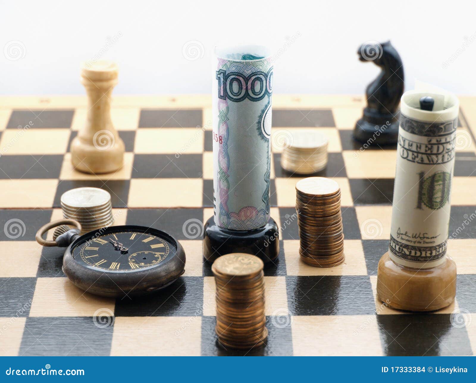 Chess game with money stock photo. Image of battle, global - 17333384