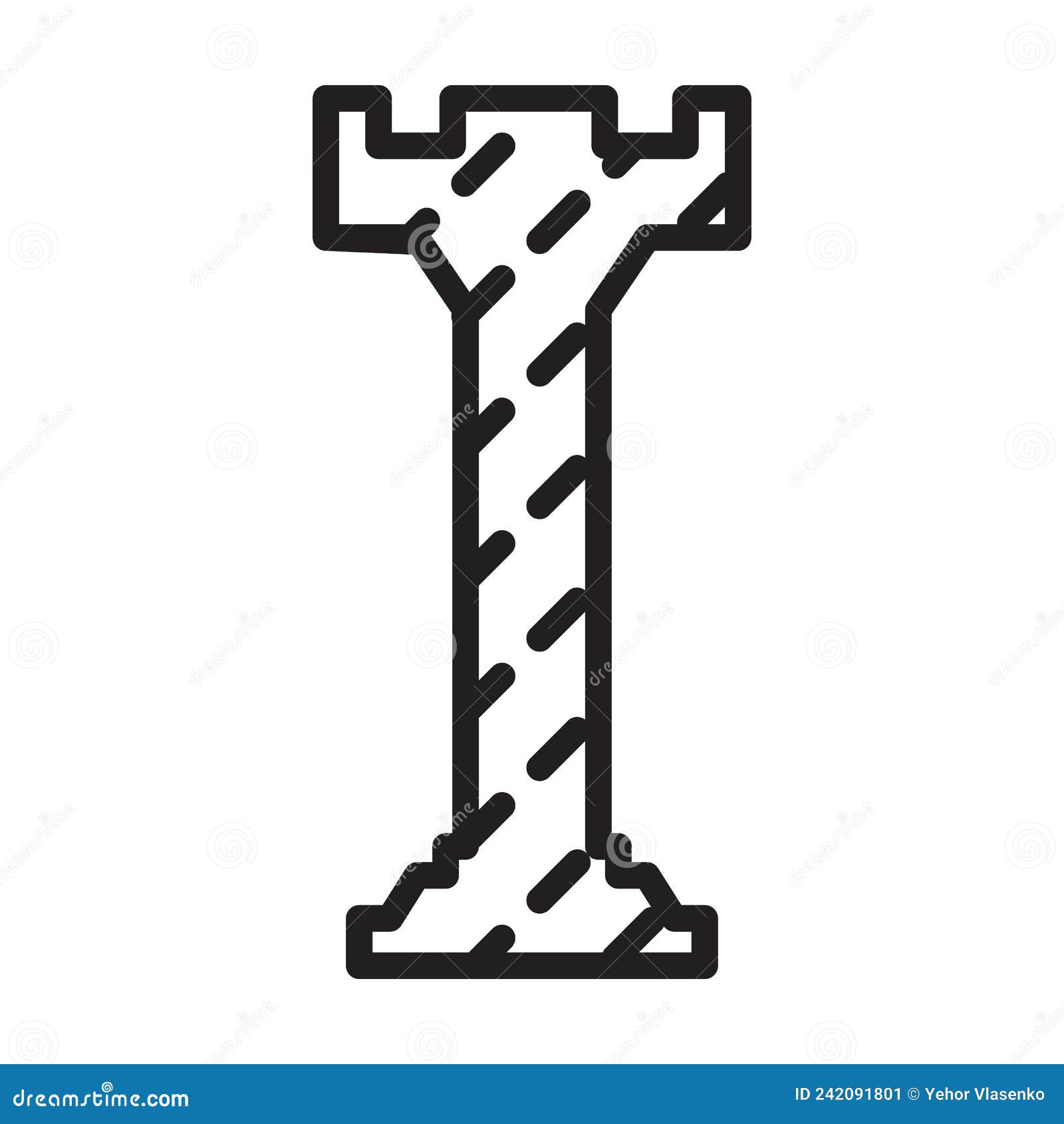 Chess Game Outline Vector Icon.Outline Vector Illustration of Rook ...