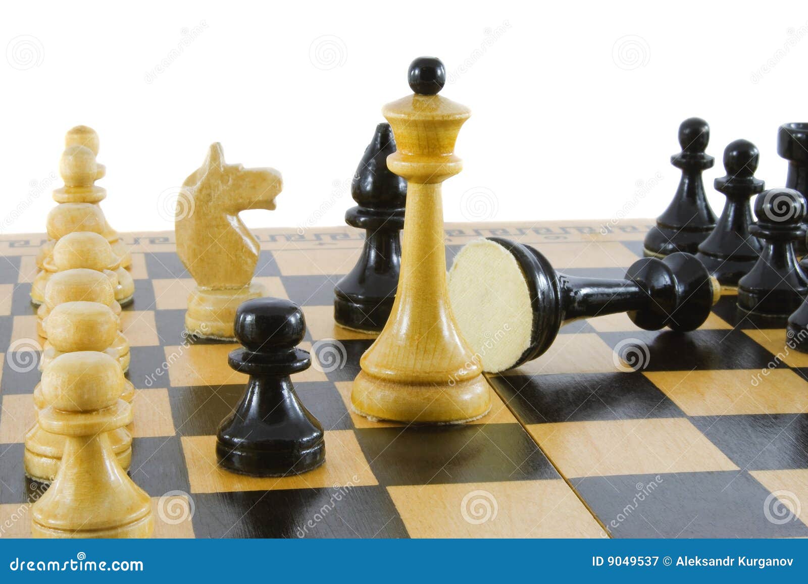 Chess. Game Over. Isolated on White Background Stock Image - Image of ...