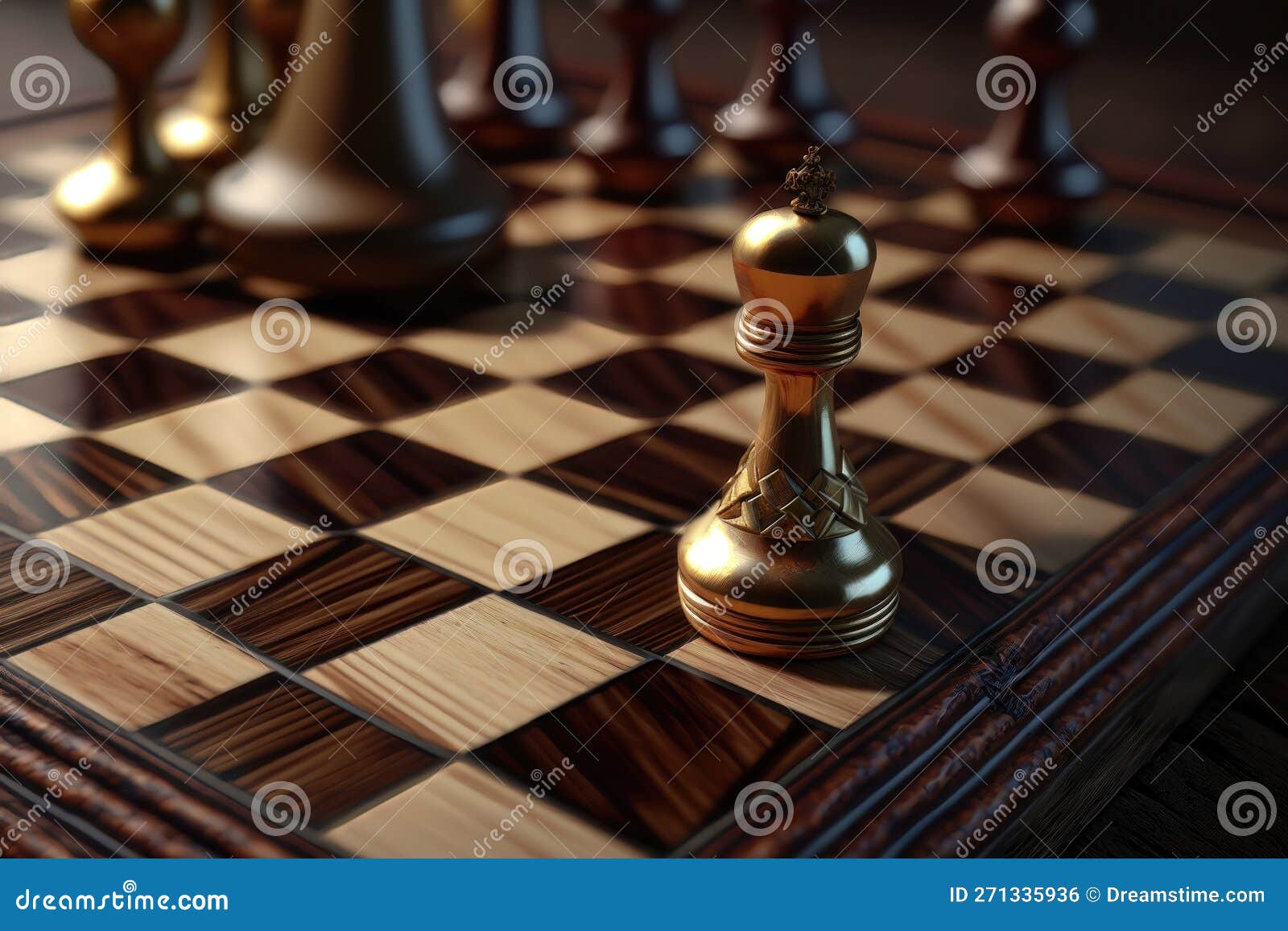 Chess Game. Chess Pieces on a Board. Darck Background. AI Generation ...