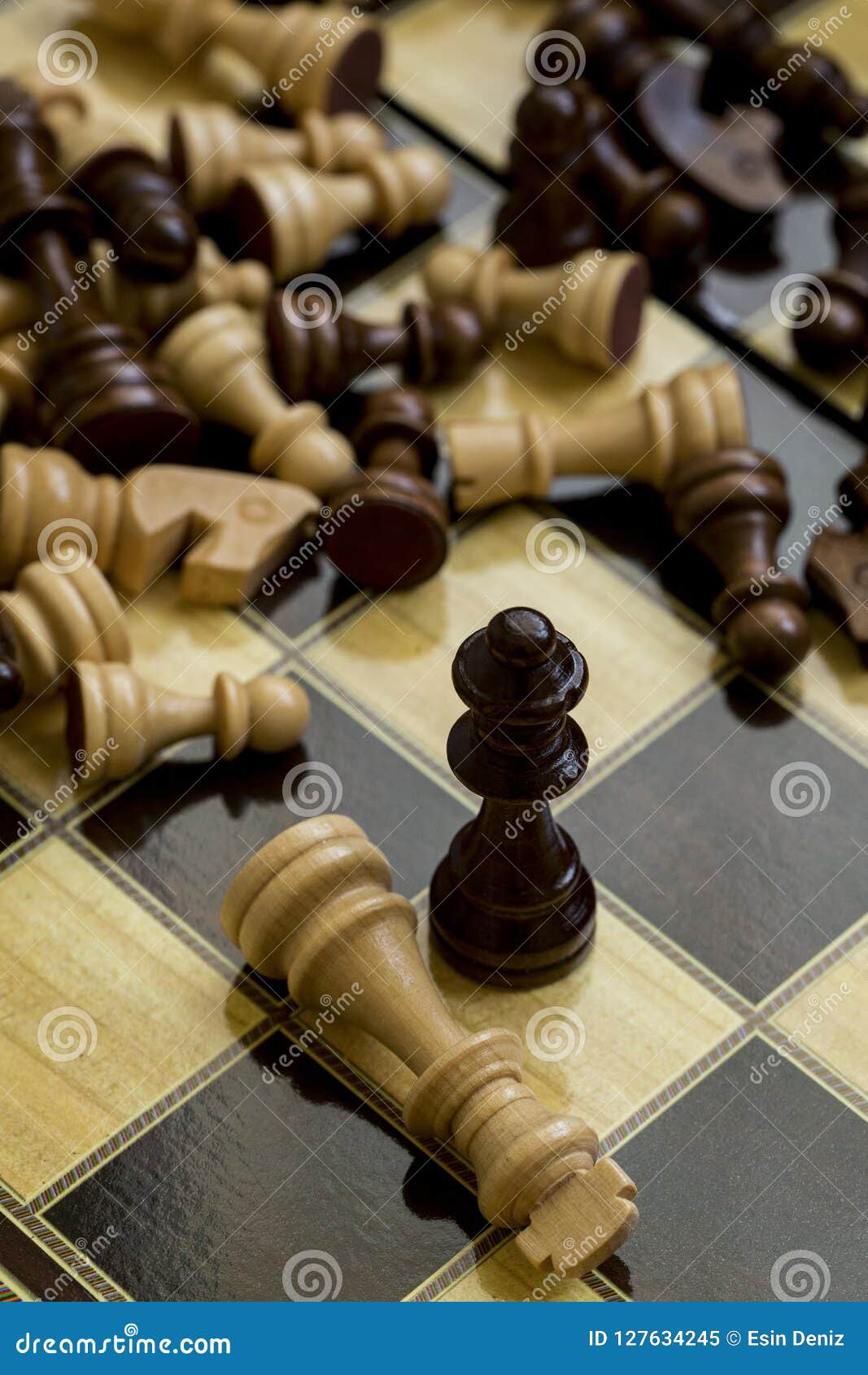 Chess Game Pieces on a Chess Board Stock Image - Image of play, wooden ...