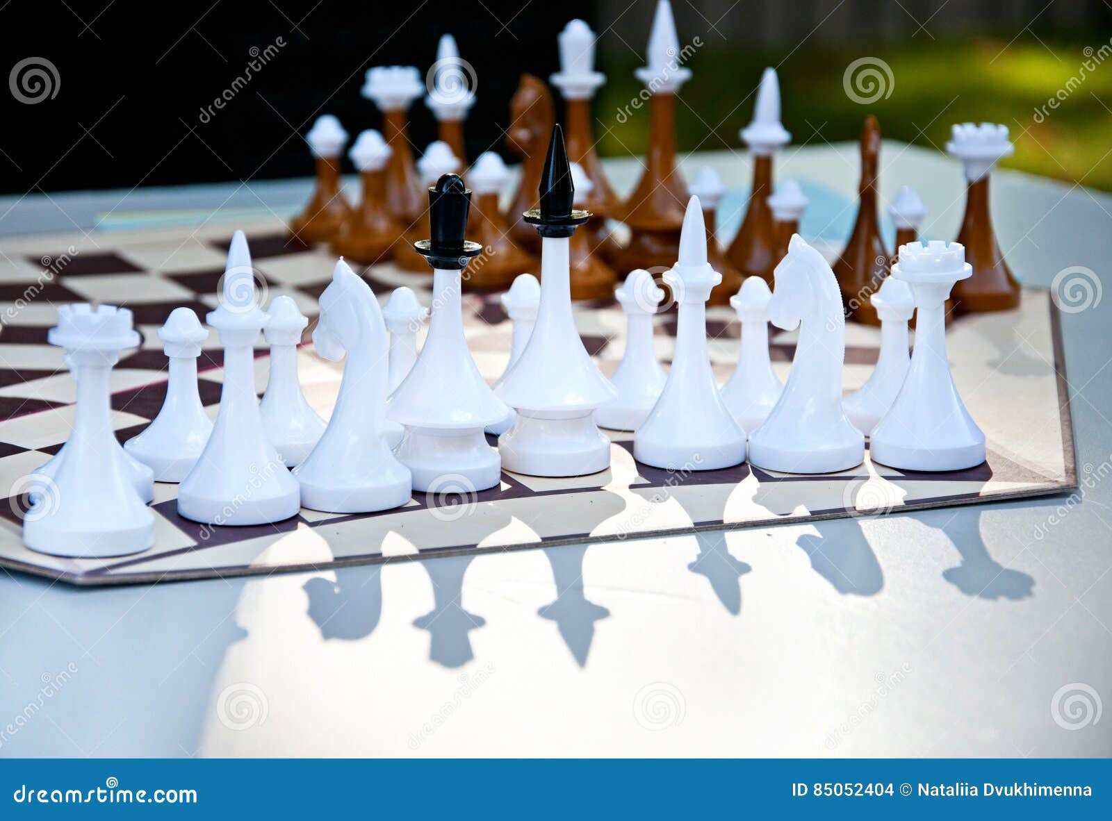 Chess Game for Three Players. Chess Pieces on the Hexagonal Board ...