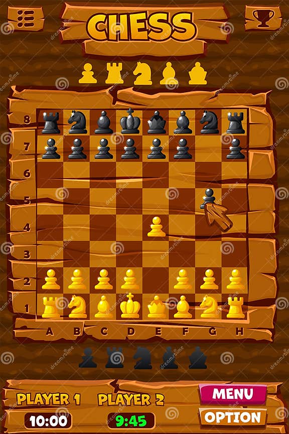 Chess Game UI, Interface and Button Set Stock Vector - Illustration of ...