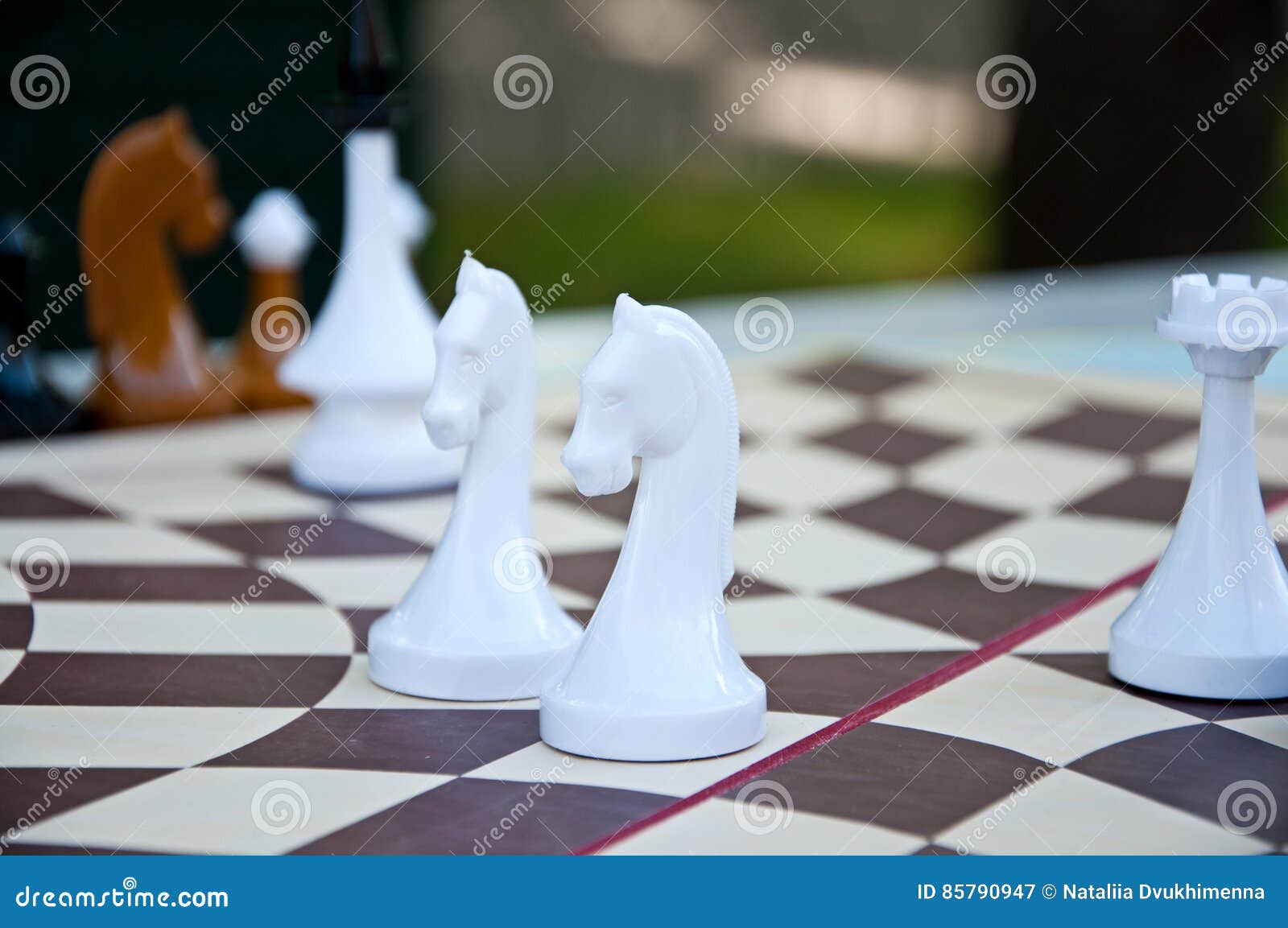 Chess Game. White Chess Pieces on the Hexagonal Board Stock Image ...