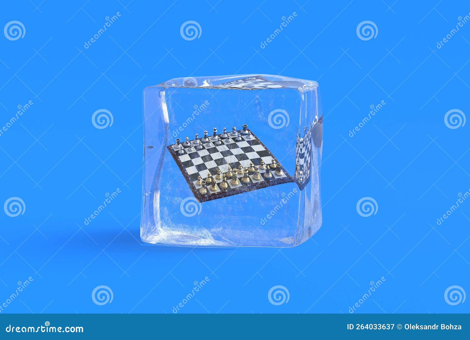 Chess in ice cube stock illustration. Illustration of frost - 264033637