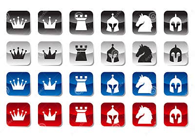 Chess icon set stock vector. Illustration of checkmate - 10692431