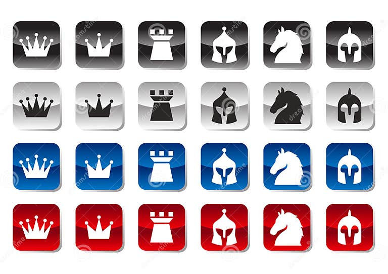 Chess icon set stock vector. Illustration of checkmate - 10692431