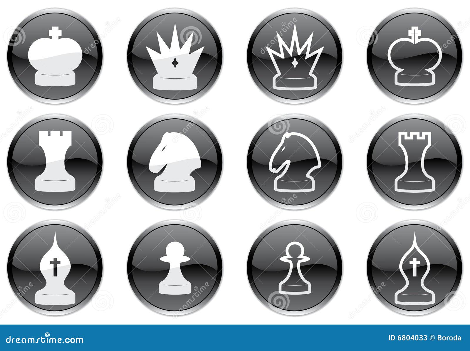 Chess icons set. stock vector. Illustration of bishop - 6804033