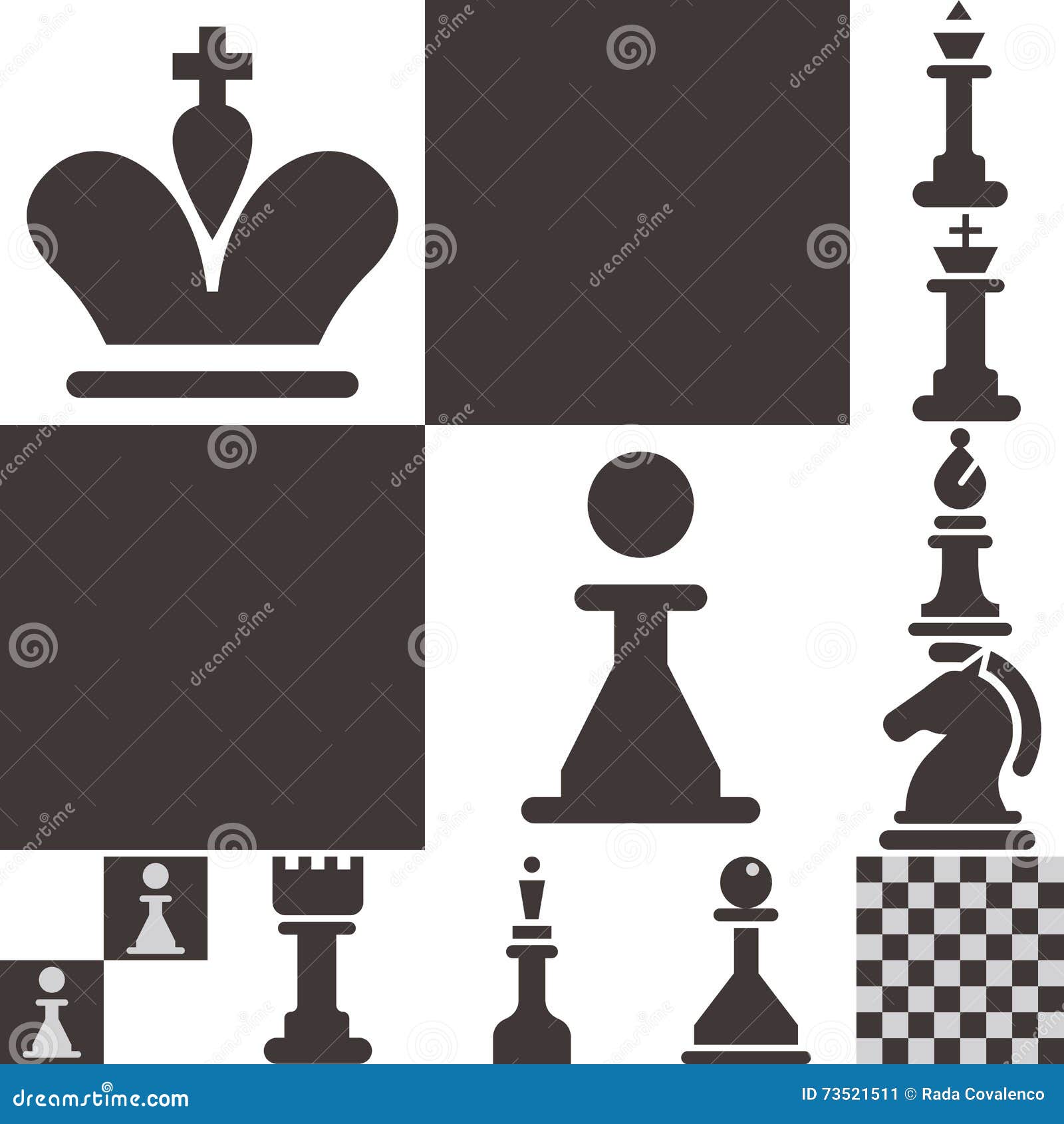 Chess icons set stock vector. Illustration of board, concept - 73521511