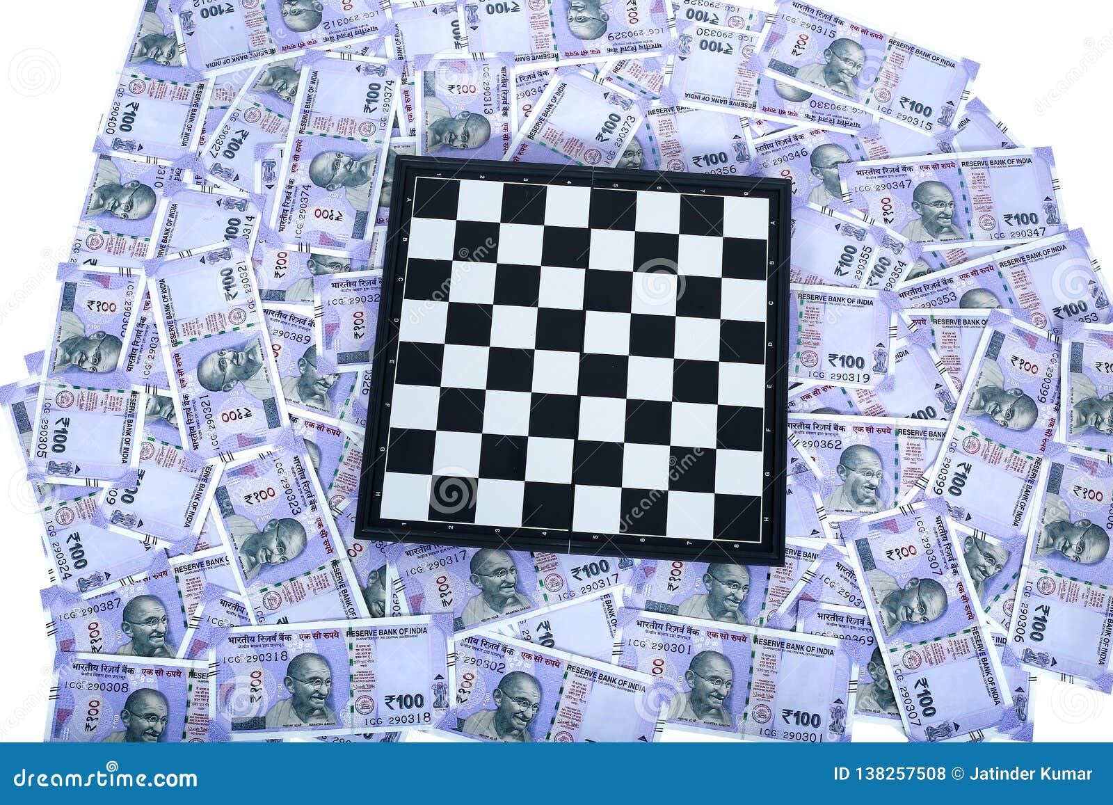 Chess on the Indian 100 Rupees Notes Stock Photo - Image of game ...