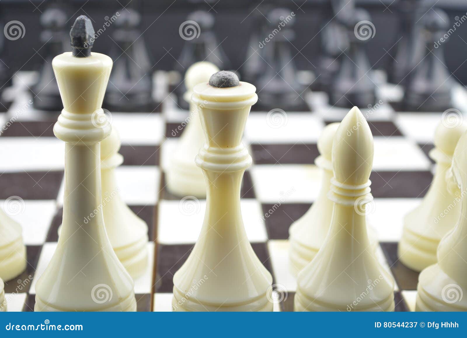 Chess Initial State. White Figures Stock Image - Image of composition ...