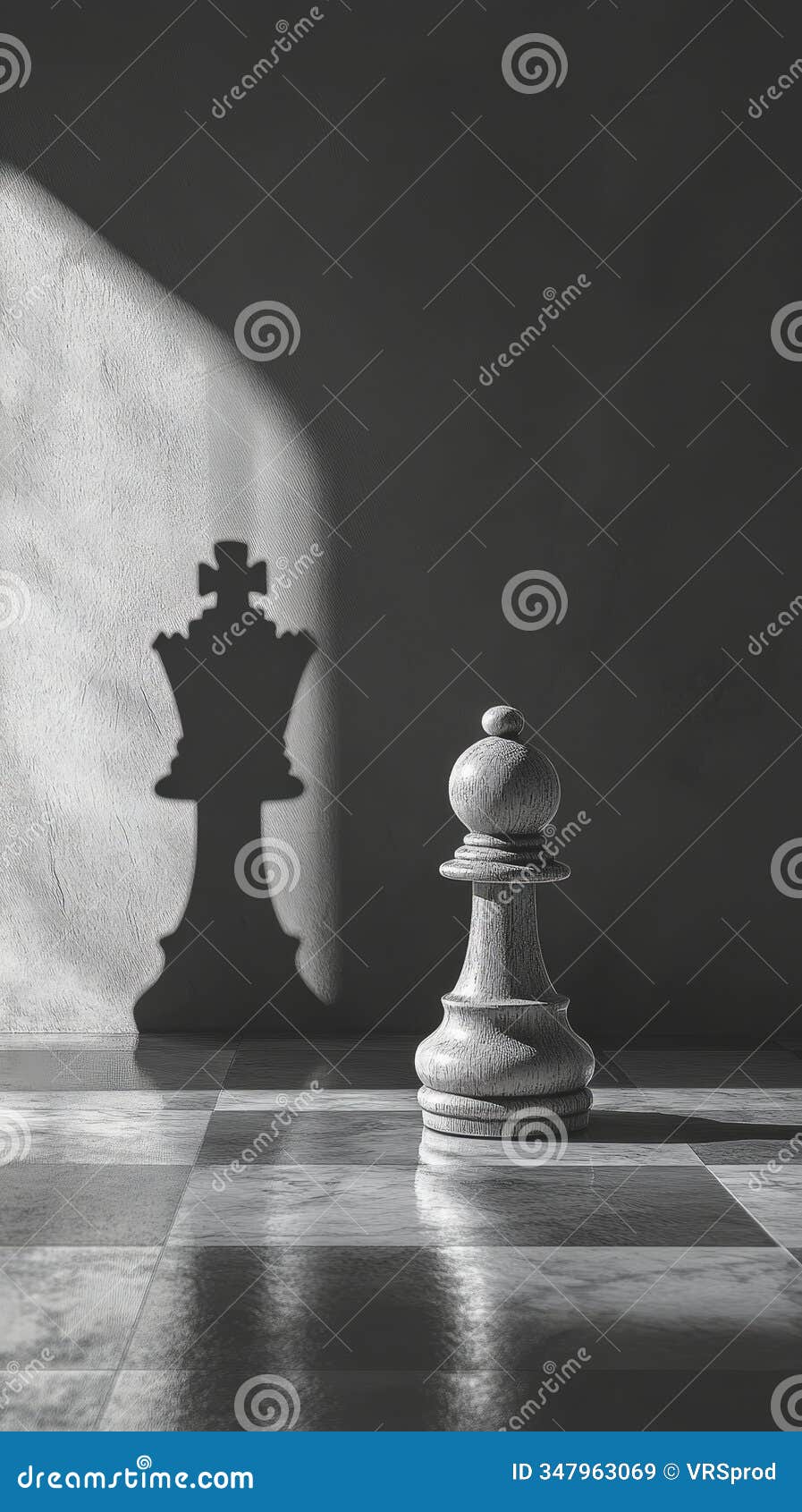 Chess King Casting a Bold Shadow Under Dramatic Lighting Stock Image ...