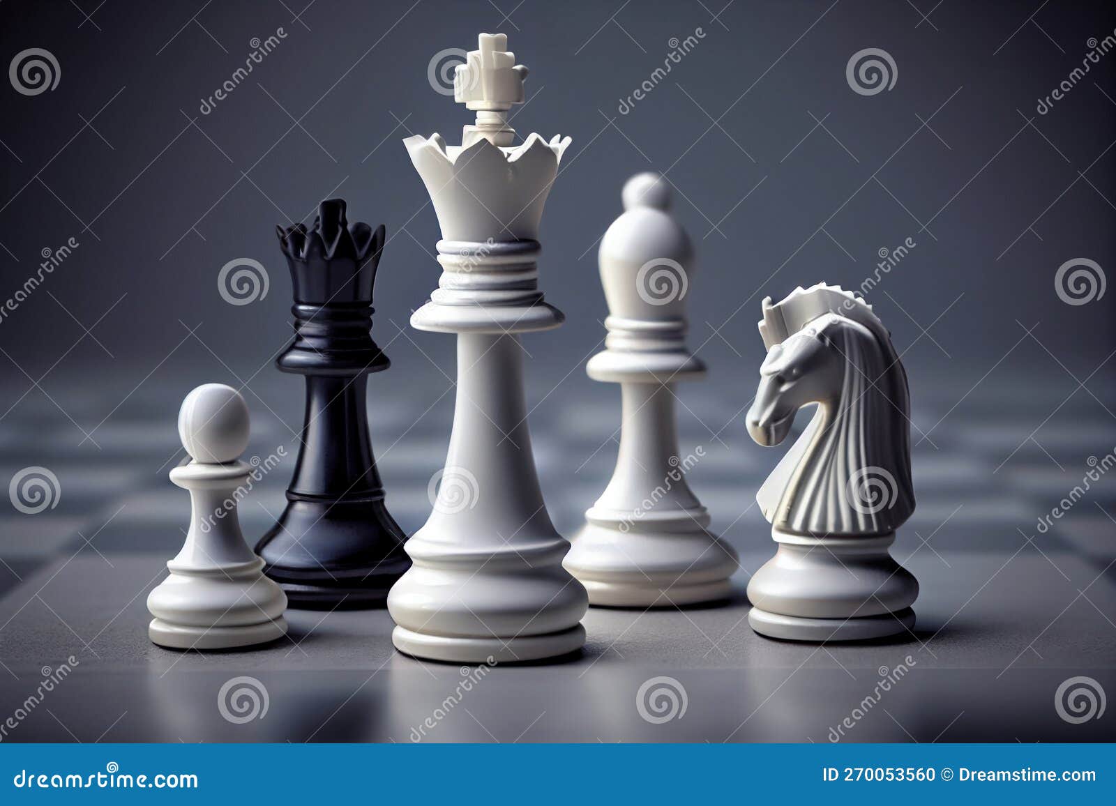 Chess King on Chess Board Game with Chess Figures. AI Generated Stock ...