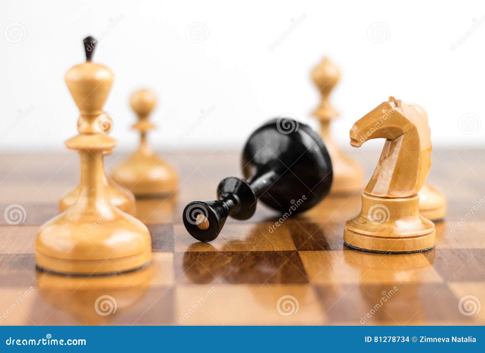 Chess king is checkmated stock photo. Image of clash - 81278734