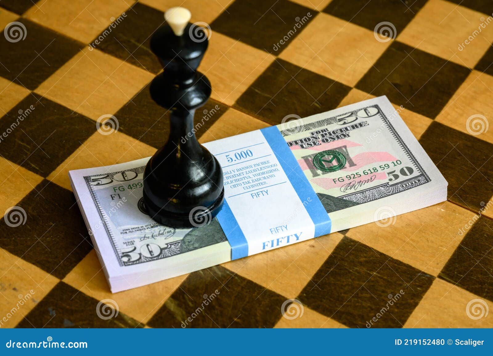 Chess King and Dollar Bills Stack on Chessboard Stock Photo - Image of note, crisis: 219152480