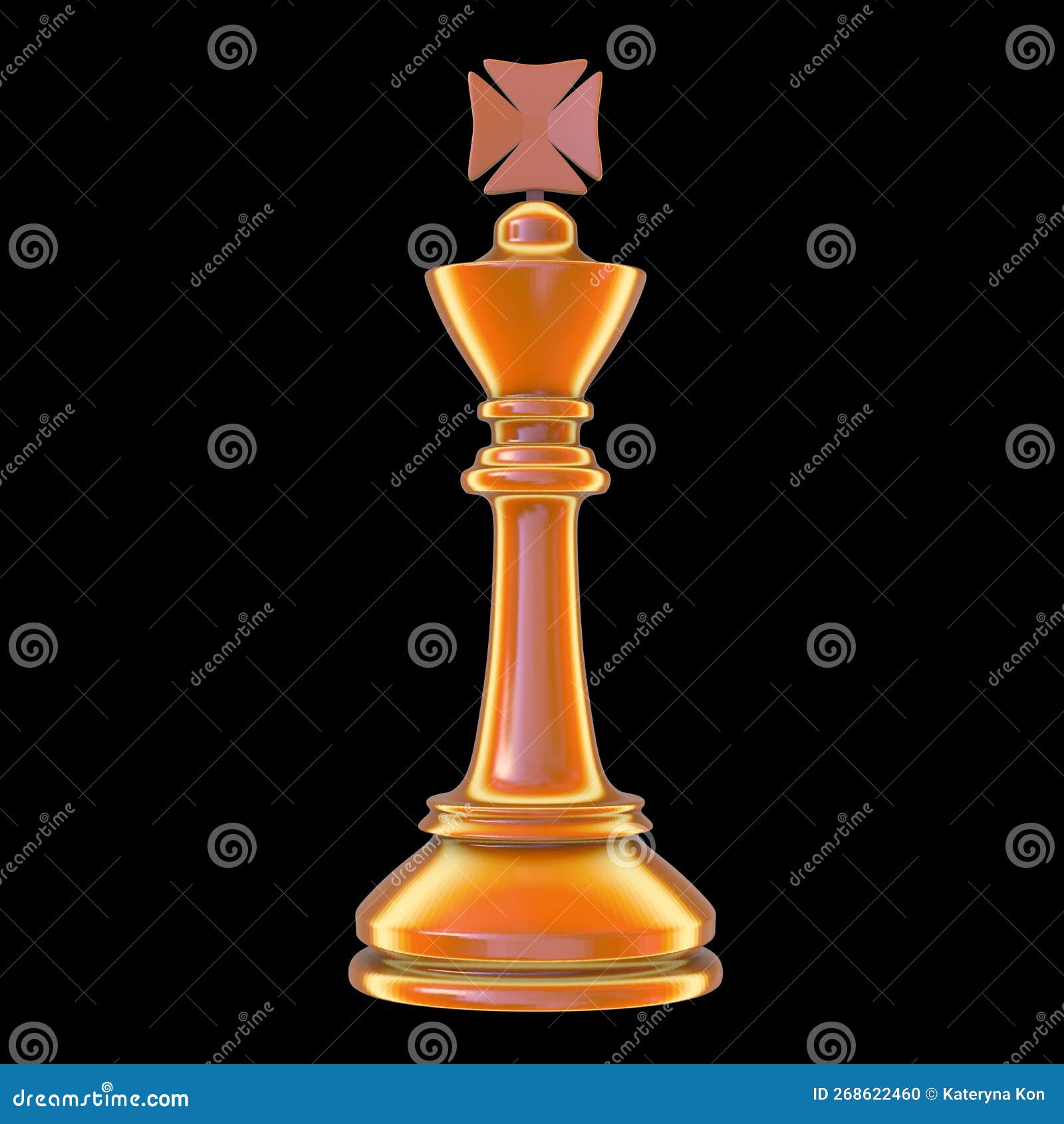 Chess King Figure, 3D Illustration Stock Illustration - Illustration of ...