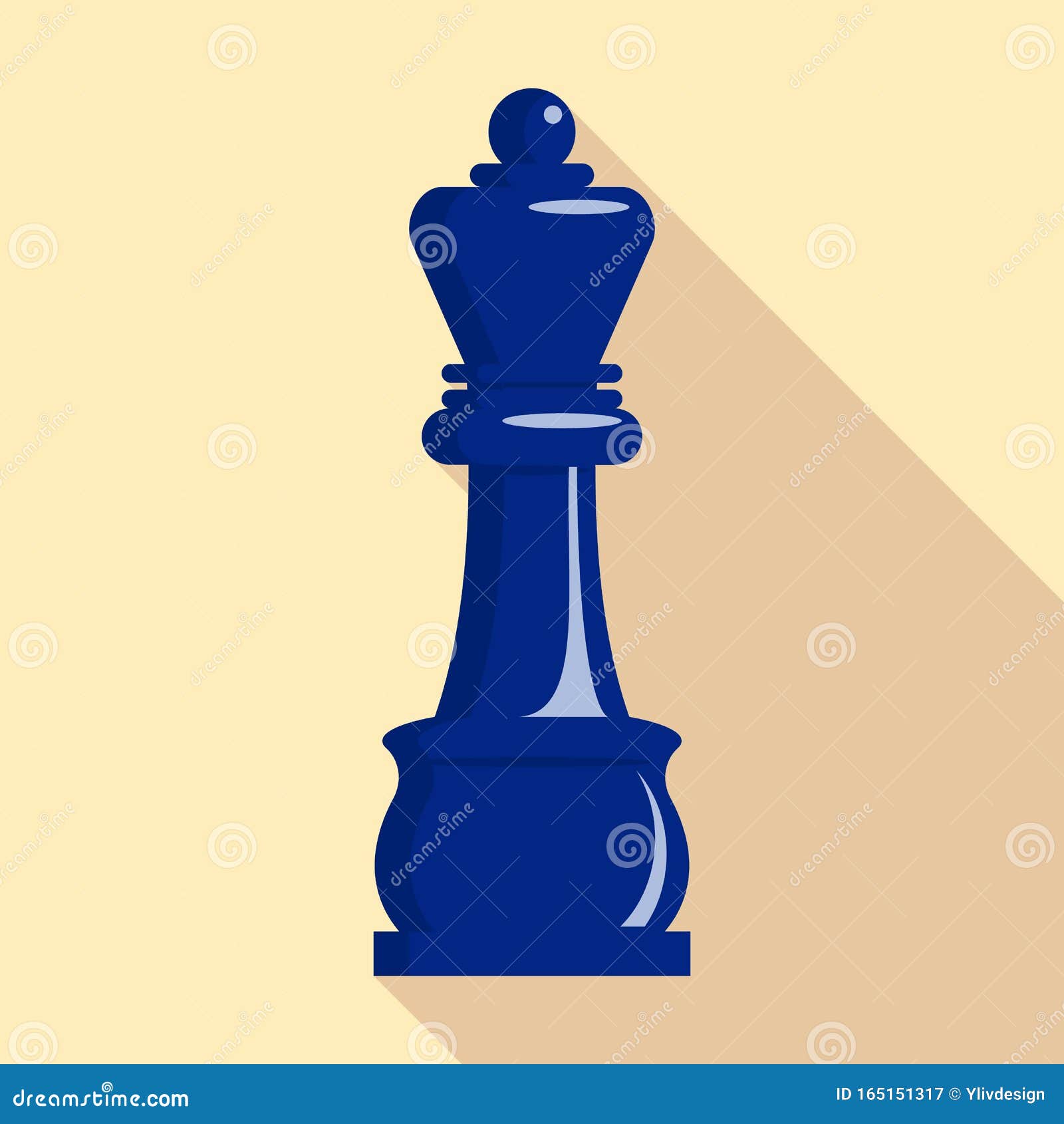 Chess King Icon, Flat Style Stock Vector - Illustration of competition ...