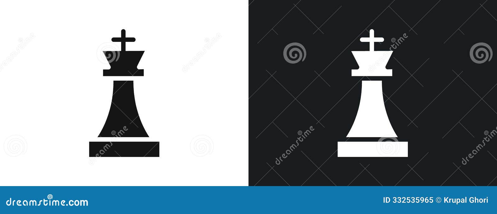 Chess King Icon Linear Graphics Set Vector in Black Stock Vector ...