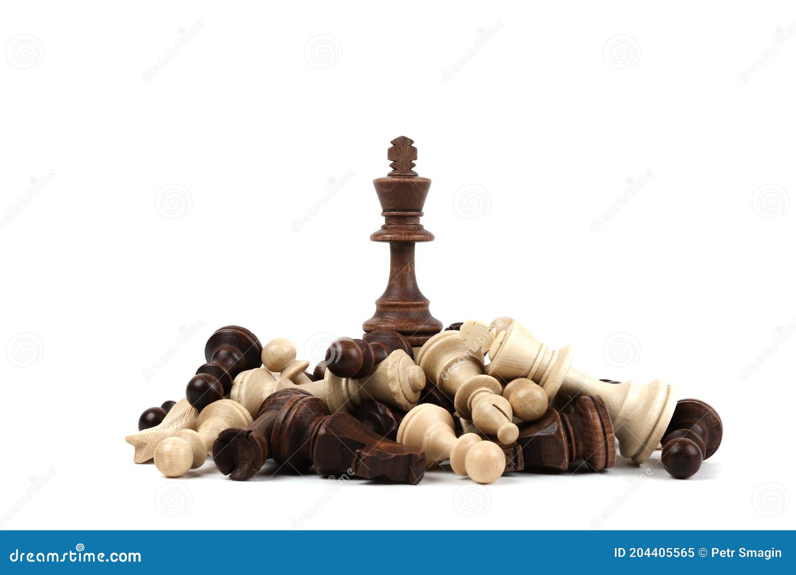 Chess Pieces on White Background Stock Image - Image of piece, defeated ...