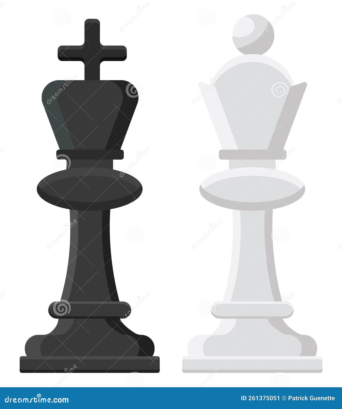 Chess king and queen, icon stock vector. Illustration of tactic - 261375051