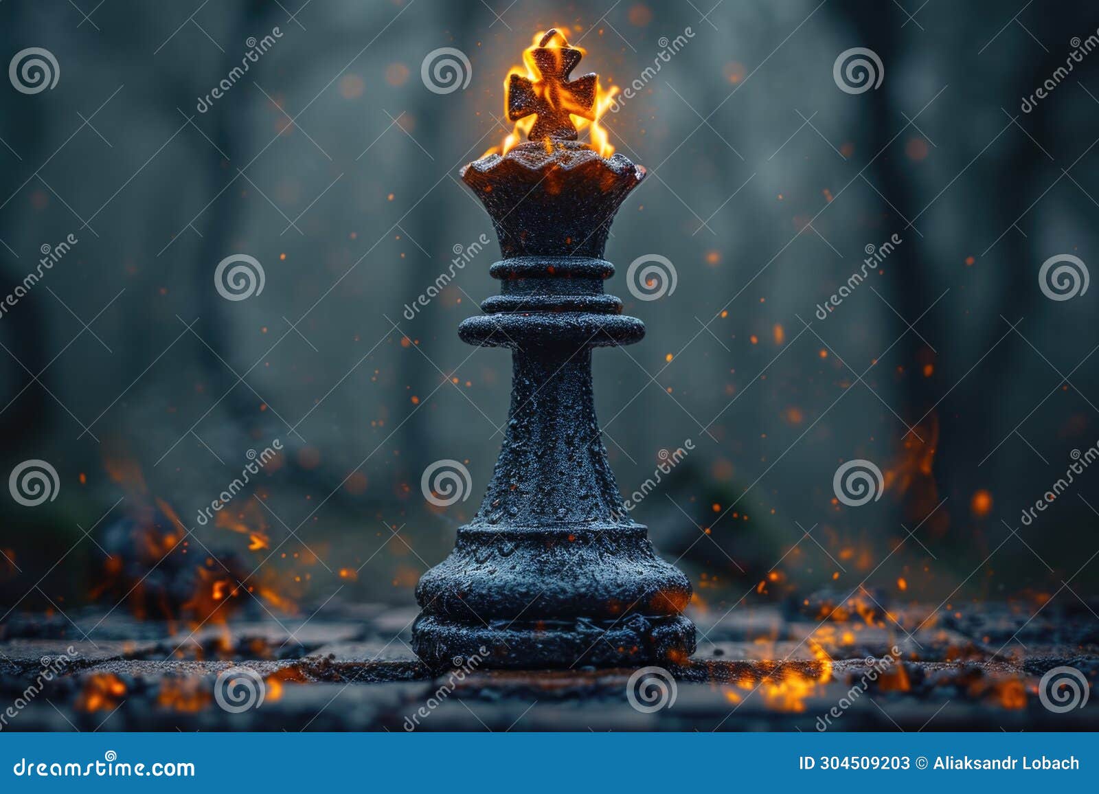 The Chess King S Piece is on Fire in the Street Stock Image - Image of ...