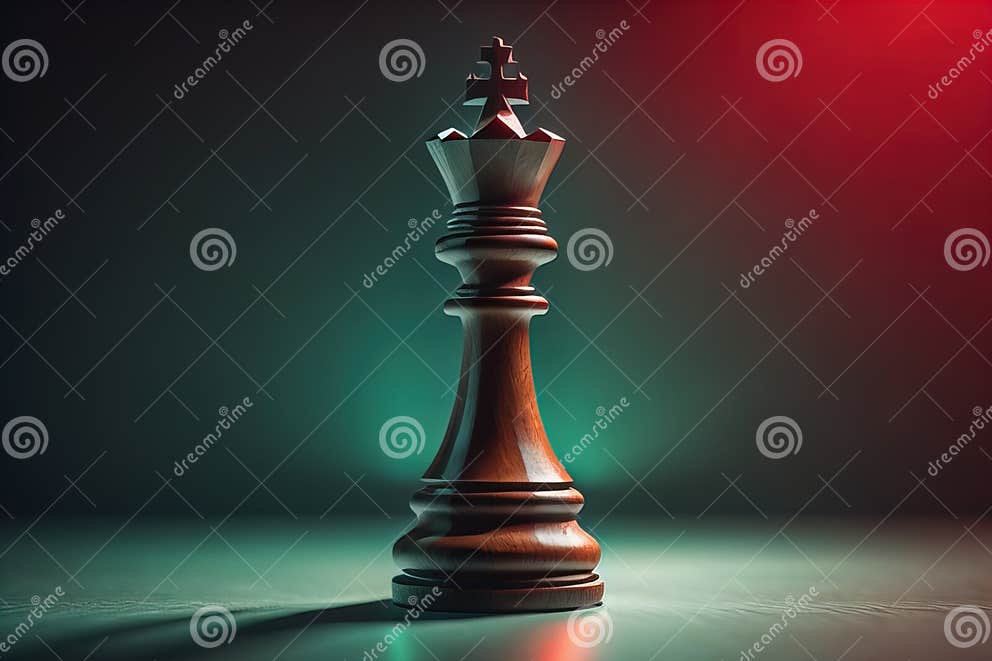 Chess King on a Solid Color Background. Ai Generative Stock Photo ...