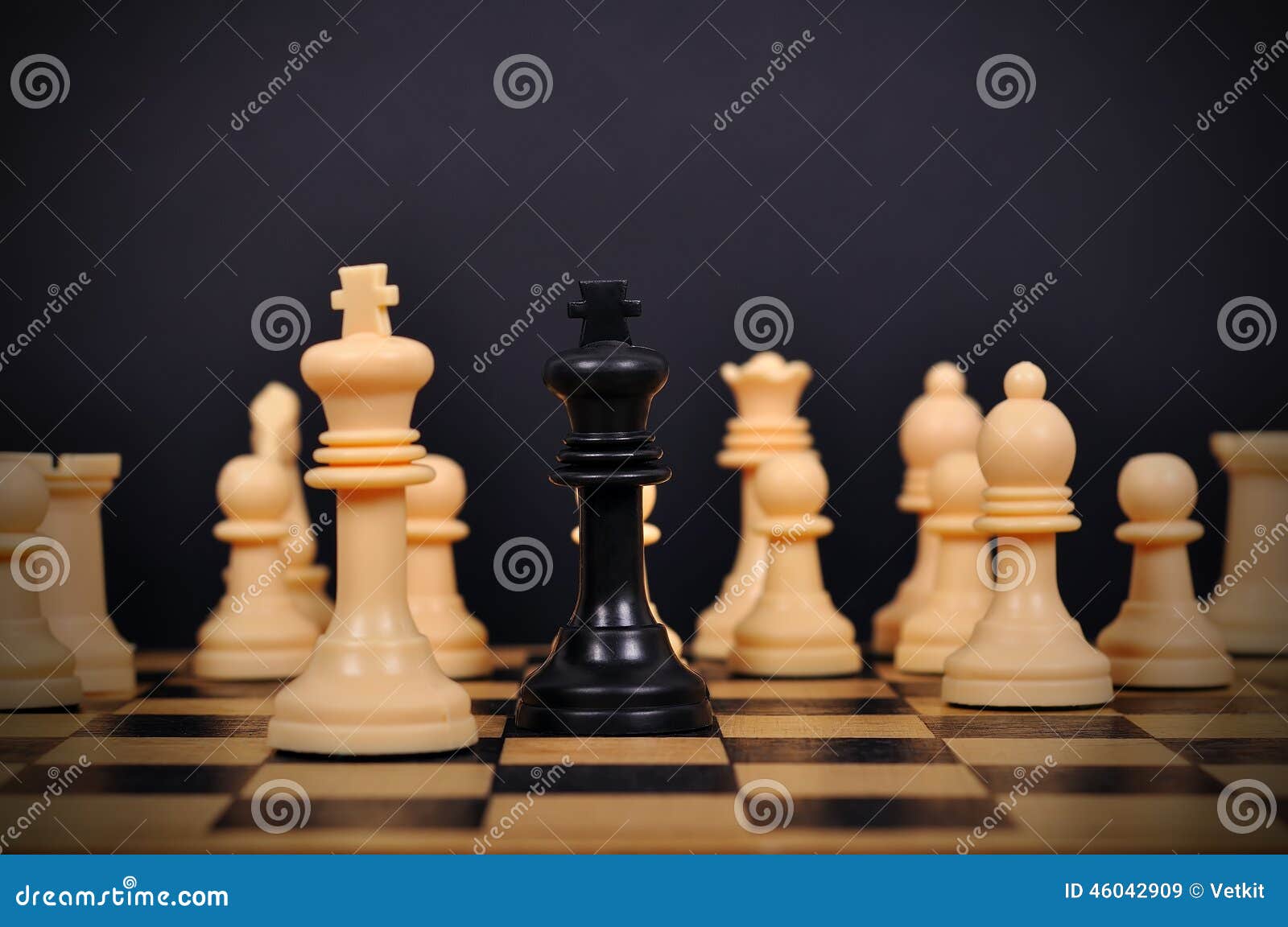 Chess king surrounded stock image. Image of queen, checkmate - 46042909