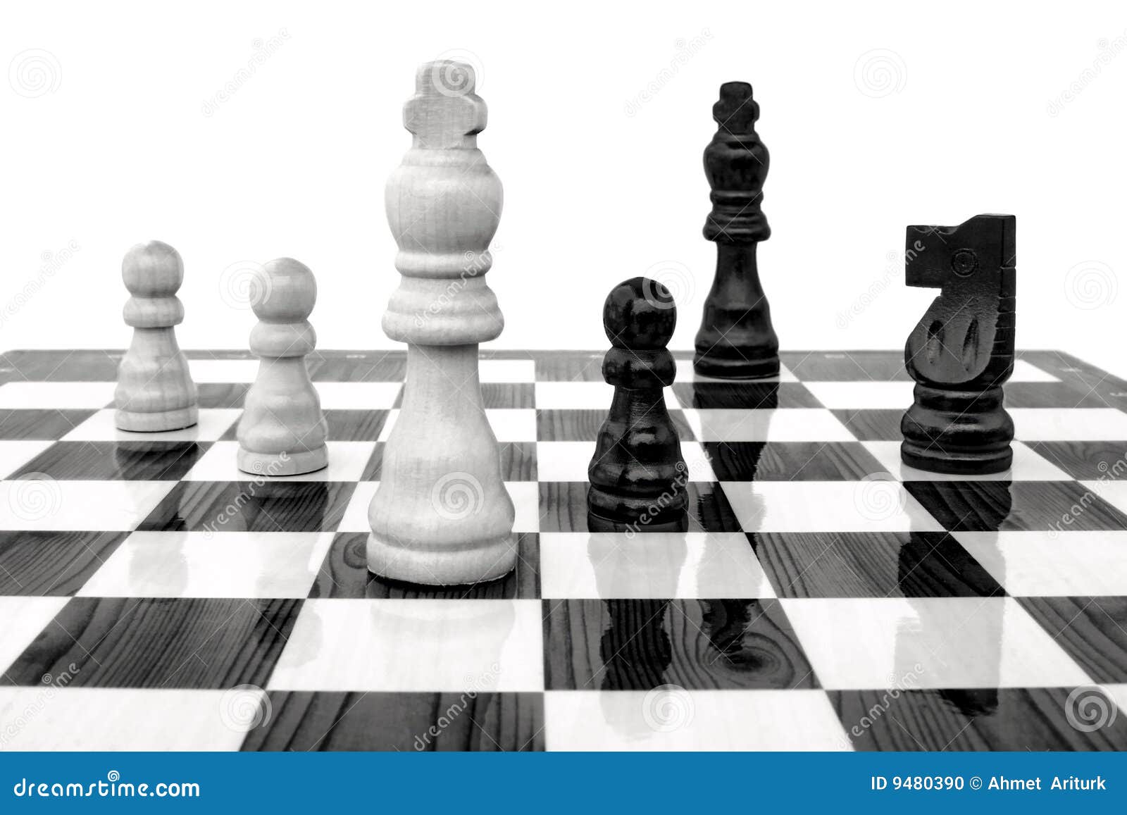 Chess king under attack stock photo. Image of board, knight - 9480390