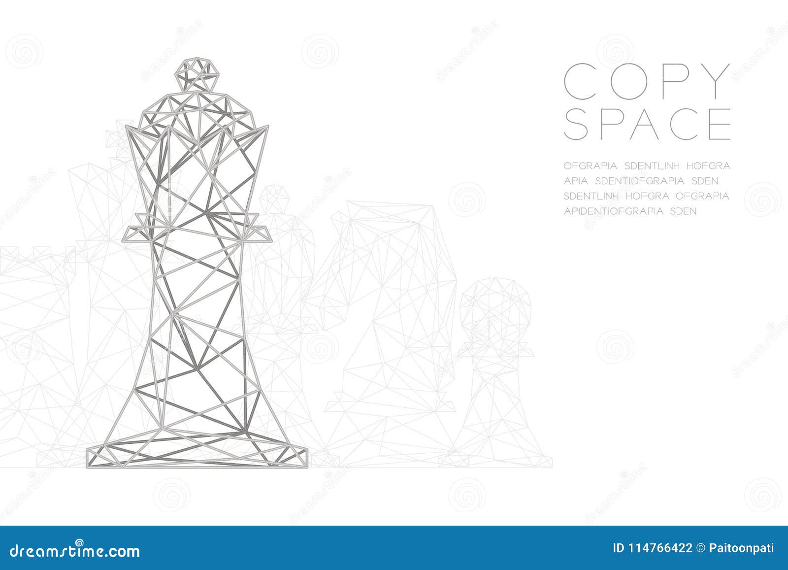 Chess King Wireframe Polygon Silver Frame Structure, Business Strategy ...