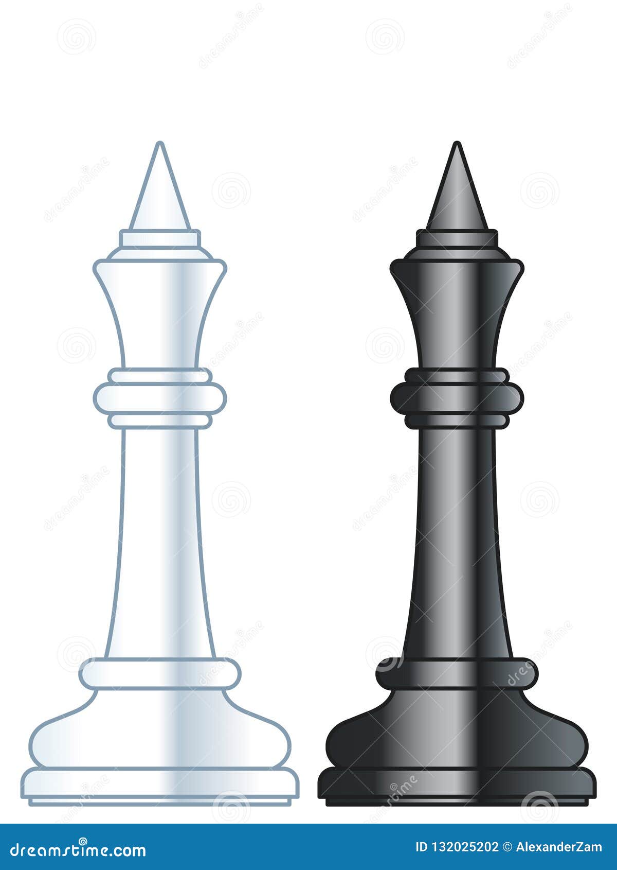 Chess kings illustration stock vector. Illustration of black - 132025202