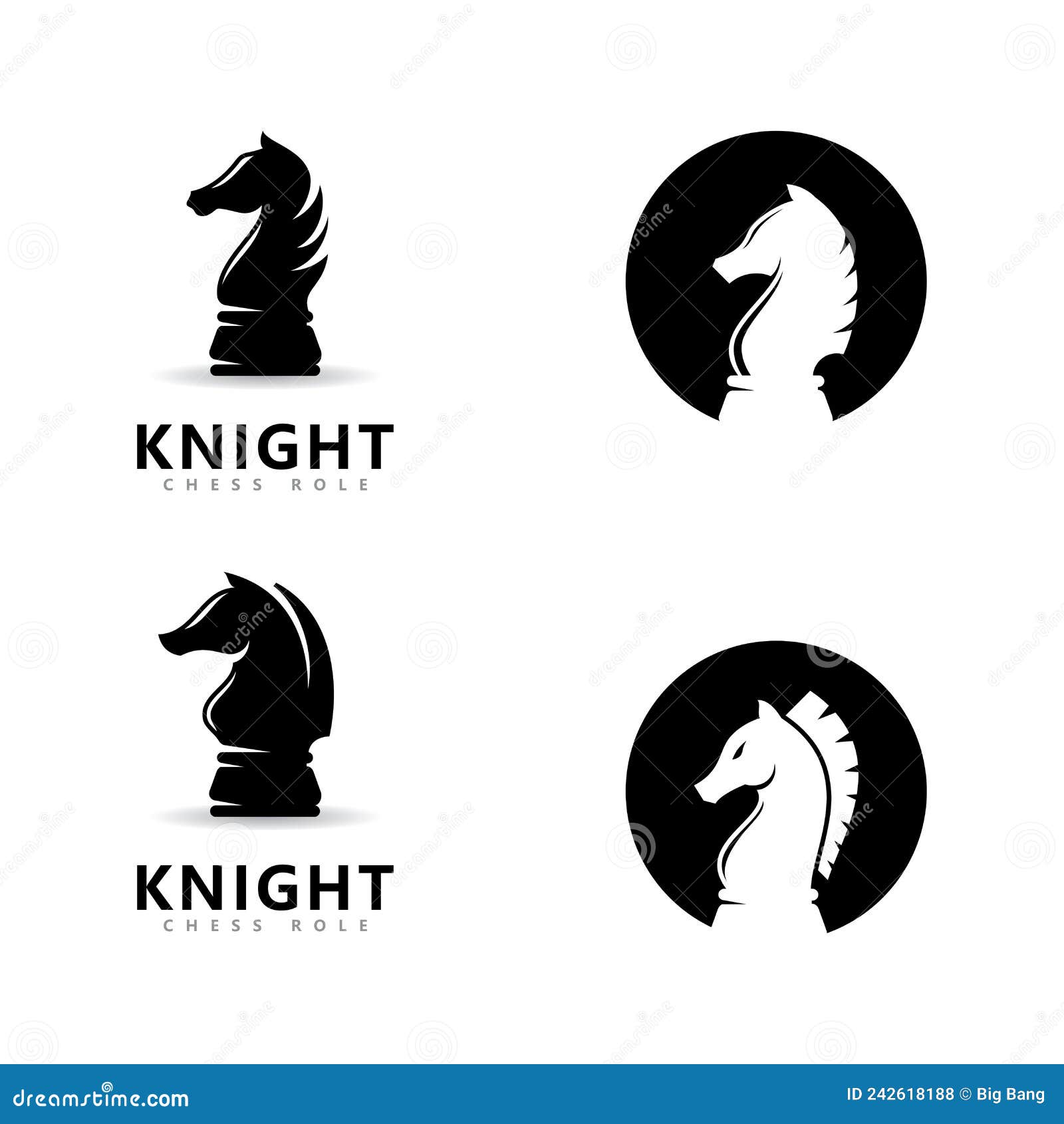 Chess Knight Role Logo Vector, Chess Piece Vector Icons Stock Vector ...