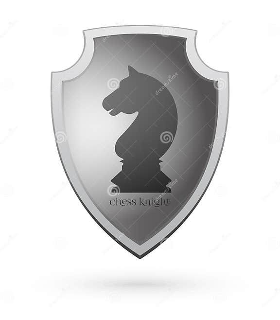 Chess Knight on a Shield. Chess Concept Design Stock Vector ...