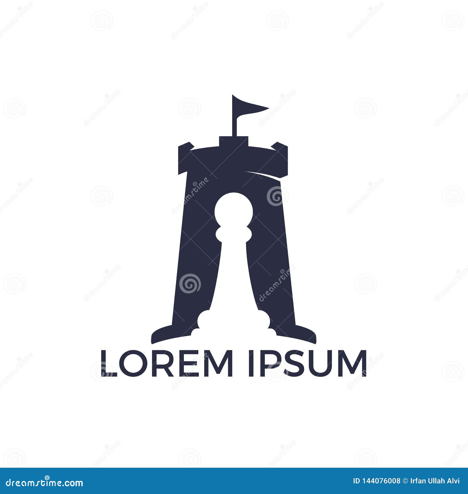 Fort Chess Vector Logo Design Concept. Stock Vector - Illustration of ...