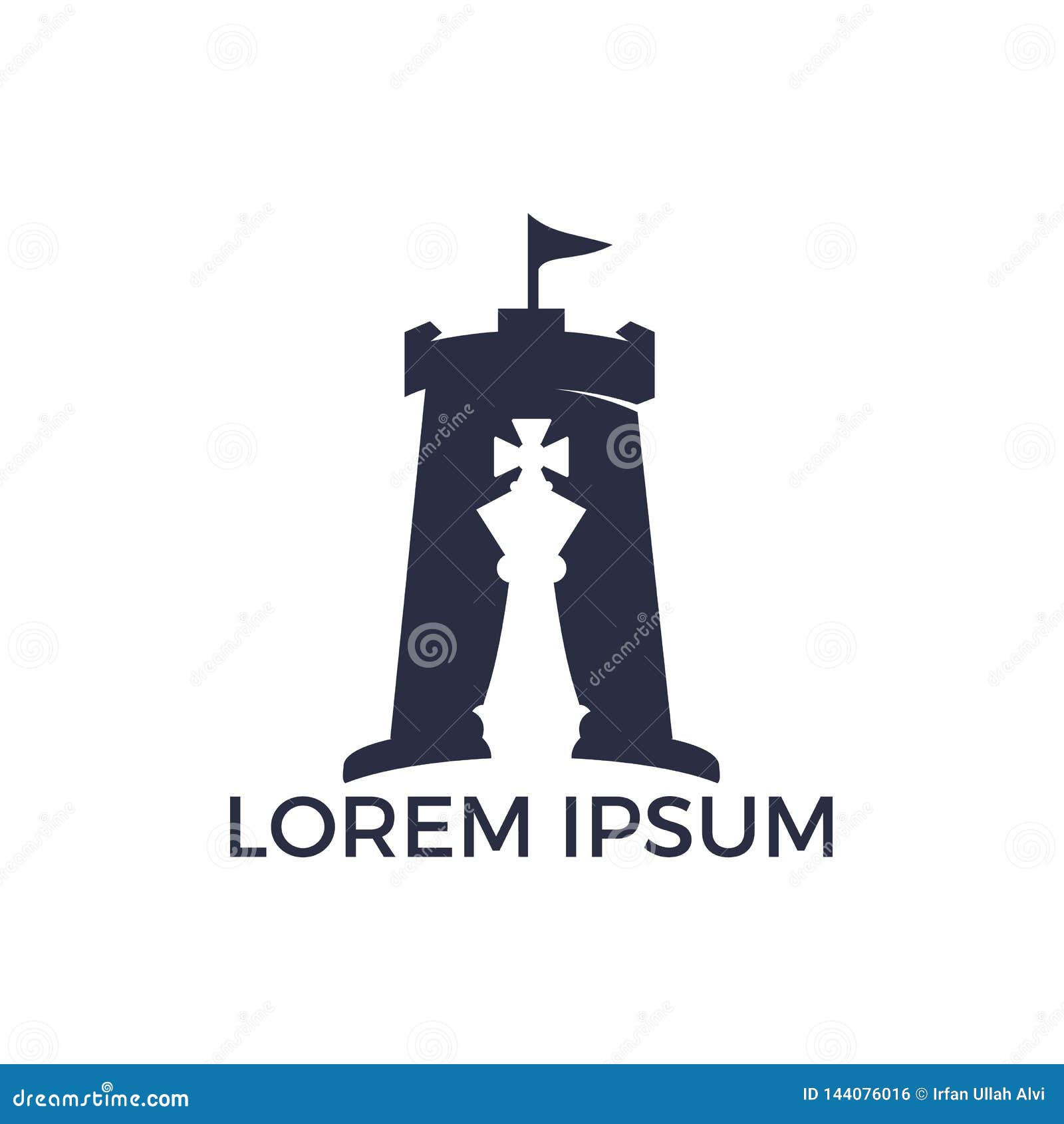 Fort Chess Vector Logo Design Concept. Stock Vector - Illustration of ...