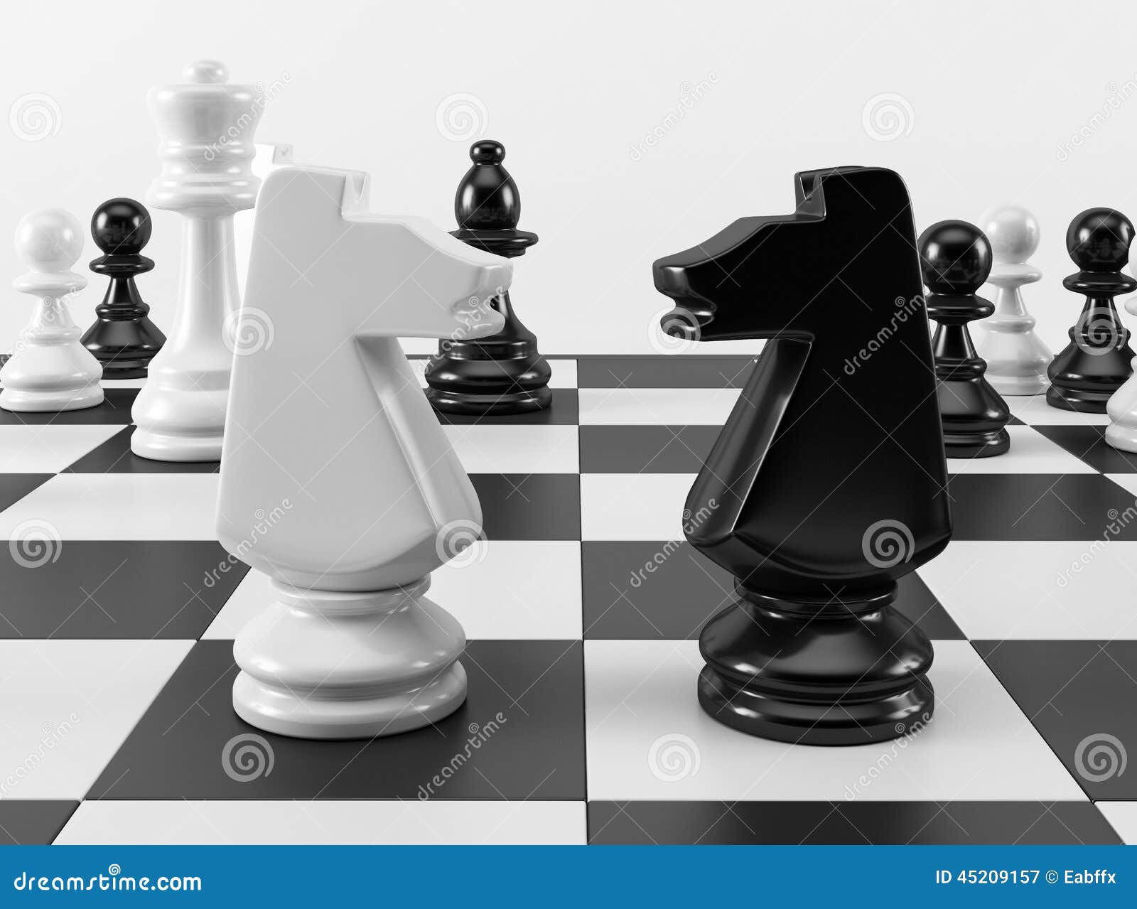 Chess, Confrontation And Opposition Concept With Two Leaders. 3D ...