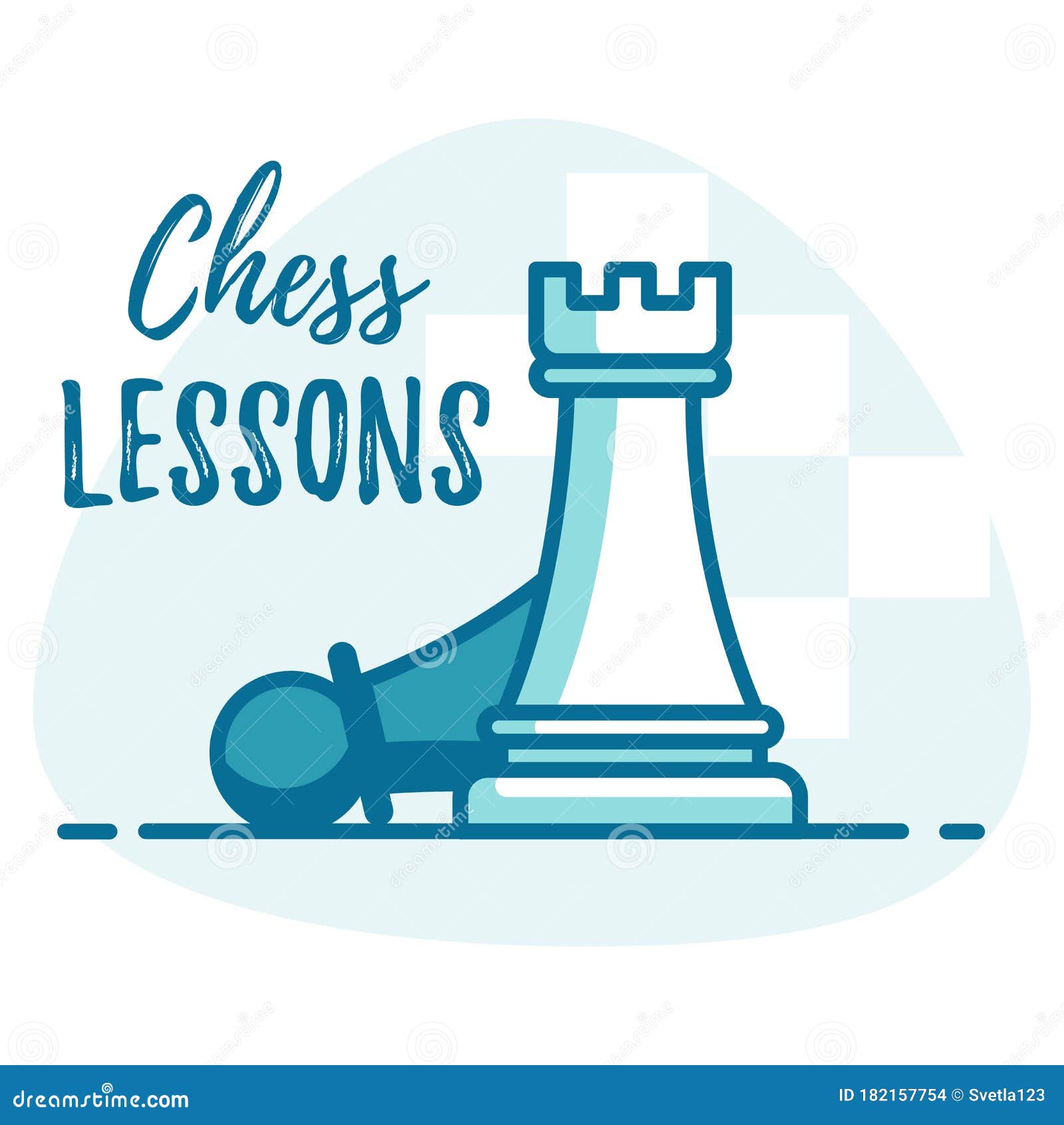 Chess Lessons Vector Concept. Template for Chess Club or Chess School ...