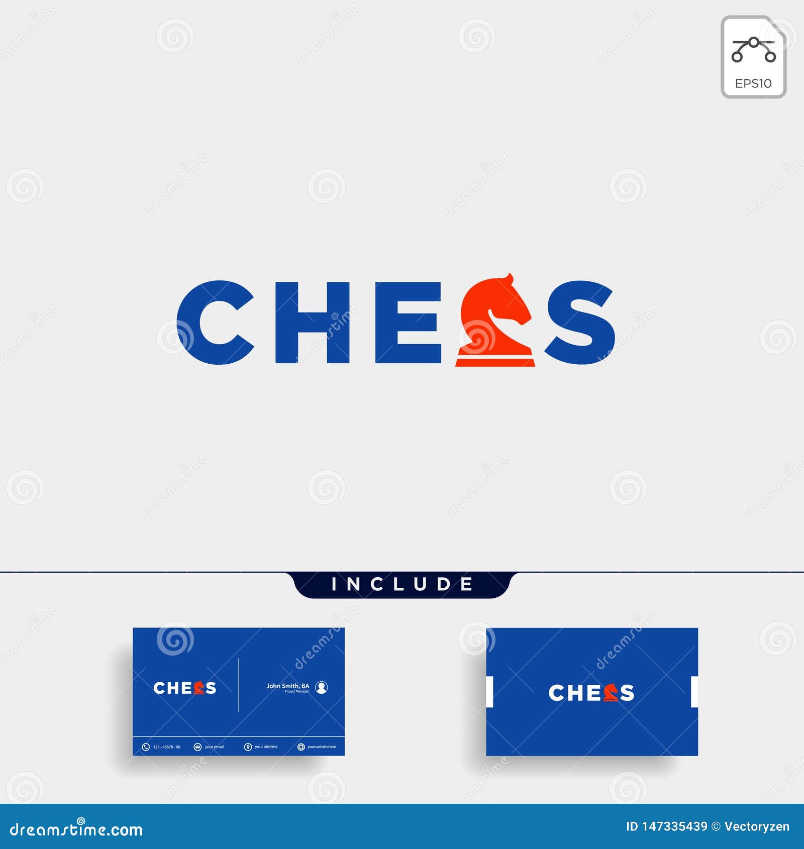 Chess Logo Type Vector Design Illustration, Typography Logo for Chess ...