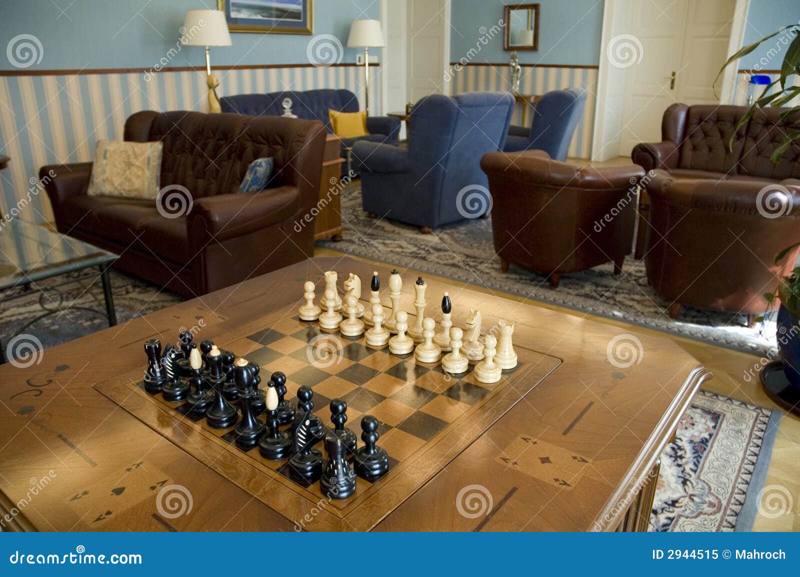 Chess in the luxury room stock image. Image of knight - 2944515