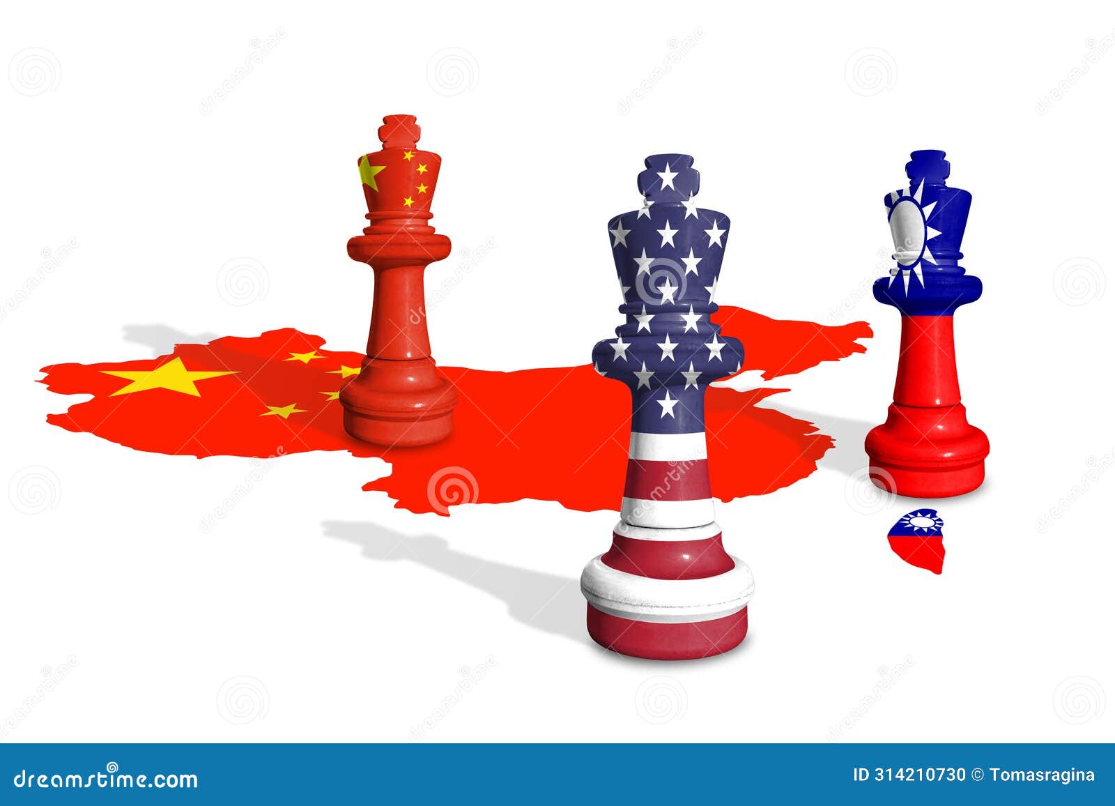 Chess Made from China, USA and Taiwan Flag Stock Illustration ...