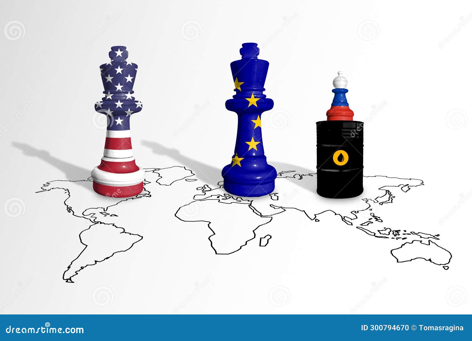 Chess Made from USA, EU, and Russia Flags Stock Photo - Image of ...